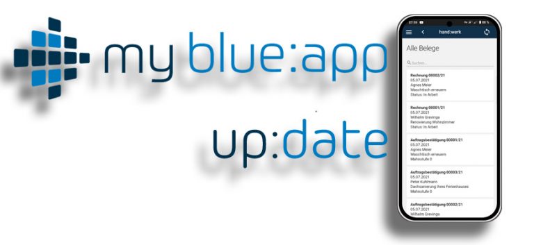 my blue:app hand:werk - Neues Update bringt Verbesserungen